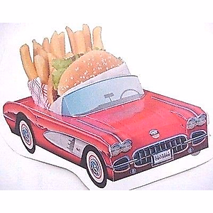 6 Assorted Classic Cardboard Cars Party Food Boxes