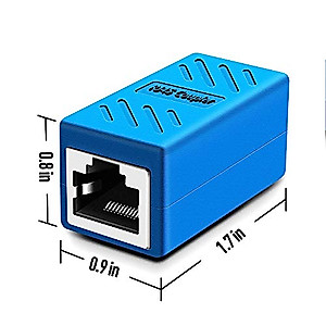 RJ45 Coupler, Ethernet Extension, PLUSPOE Network Connectors for Cat7/Cat6/Cat5e/Cat5 Ethernet Cable - Network Cable Coupler Female to Female (Blue, 2 Pack)