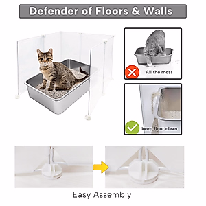 KEYIDE High Wall Cat Litter Box Splash Guard, DIY Cat Litter Pan Siding Kitten Litter Tray Pee Shield Dog Scatter Barrier, 24L x 19W x 16H Keep Floor Clean