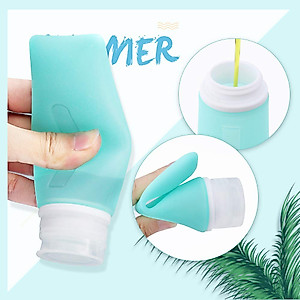 Cehomi 6 Pack Travel Containers for Toiletries, Travel Size Bottles without Makeup Bag,Silicone Travel Accessories Organizer for Traveing Adult