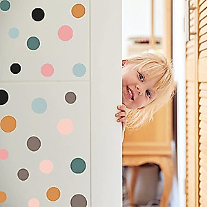 Colorful Polka Dots Wall Decals Boho Rainbow Wall Stickers Murals for Boys Girls Bedroom Living Room Classroom Playroom Decor 112pcs Dots Boho Vinyl Removable Art Wall Stickers