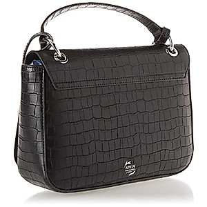 A|X Armani Exchange Women's Flap Top Handle Medium Crossbody Bag, Black, OS