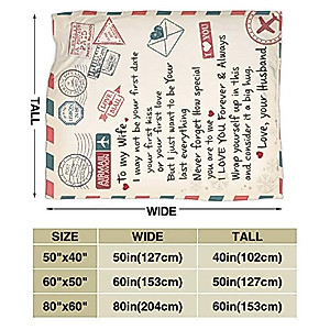 Fleece Blanket Love Letter to My Wife from Husband Ultra-Soft Micro Light Weight Warm Bed Throw Blanket (to My Wife, 60"x50")
