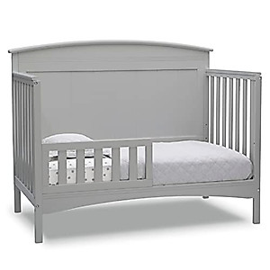Delta Children Archer Solid Panel 4-in-1 Convertible Baby Crib - Greenguard Gold Certified, Grey