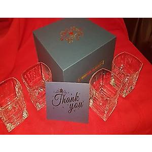 Ridge Whiskey Glass - Set Of 4 Crystal Whiskey Drinking Glasses