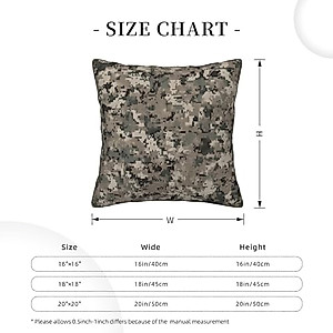 AdaNti Army Digital Camouflage Print Corduroy Throw Pillow Covers Soft Square Throw Pillow Case Home Decorations for Bed Sofa Living Room 16"x16"