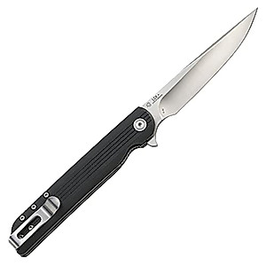 CRKT LCK + Large Folding Pocket Knife: Folder with Liner Lock, Plain Edge Drop Point Blade, Reinforced Nylon Handle with Pocket Clip 3810
