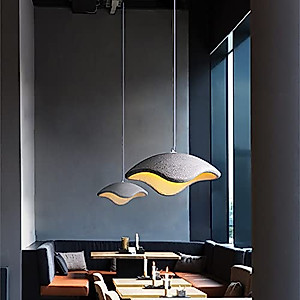 JUTHTBO 11.8in Pendant Light Fixtures，Modern Japanese Lamp for Room Lighting in Resin Materials，Concrete Pendant Light，Wabi-sabi Pendant Lights，lamparas colgantes for Dining Room