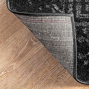 nuLOOM Arlena Vintage Traditional Area Rug - 5x8 Area Rug Modern/Contemporary Black/Grey Rugs for Living Room Bedroom Dining Room Kitchen