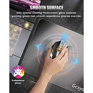 Professional Glass Gaming Mouse Pad for Logitech G502/G PRO/G703, Large Non Slip Mousepad for Avid Gamer-Special Glass Surface with Improved Precision and Speed for Smooth Mouse Control
