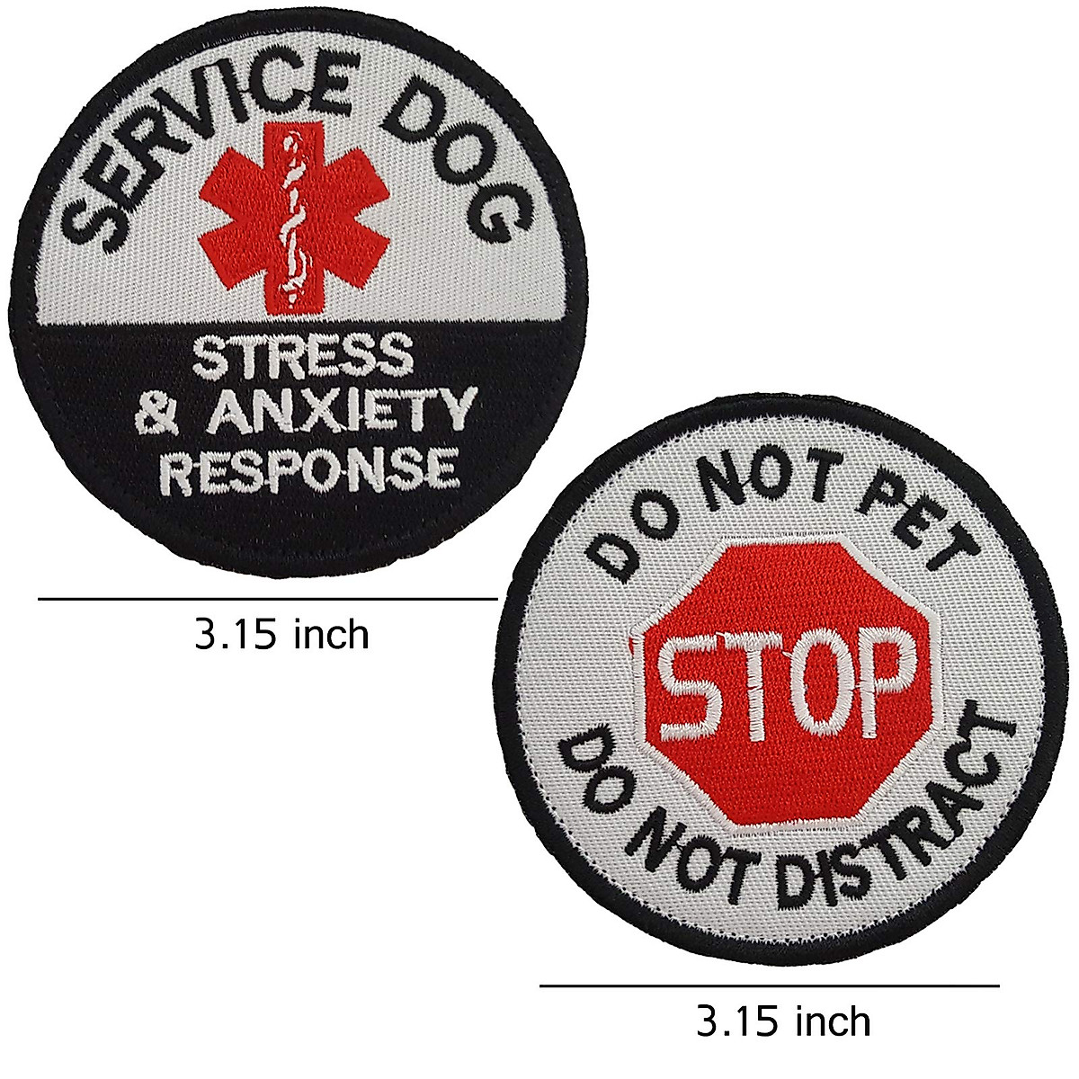 Lightbird 6 PCS Service Dog in Training/Working/Stress & Anxiety Response Embroidered Hook & Loop Morale Patches