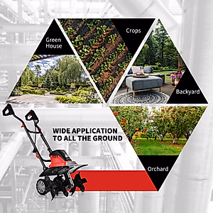 Goplus 17-Inch 13.5 Amp Corded Electric Tiller and Cultivator, Powerful Tillers w/ 9-Inch Tilling Depth, 6 Tines, Rototillers Tool for Garden Lawn Soil Digging (17-Inch)