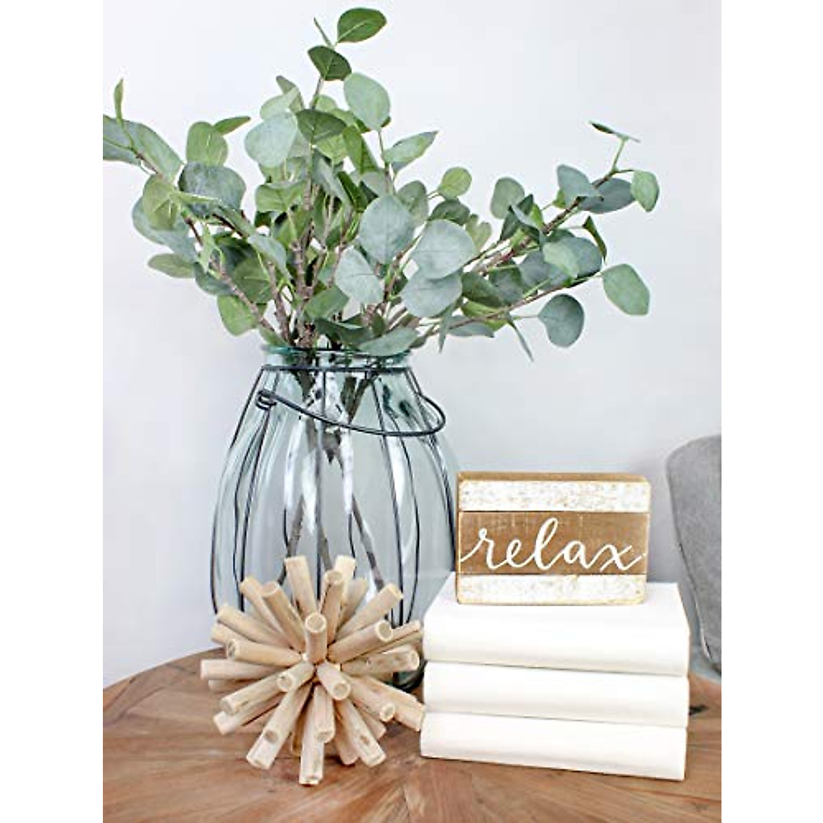 AuldHome Faux Book Stack (Cream); Blank Set of 3 Decorative Books for DIY Crafts and Home Decor