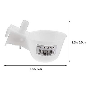 YARDWE 20PCS Automatic Pigeon Water Feeder Plastic Poultry Drinking Bowl Practical Quail Waterer Bird Supplies for Pigeon Chicken, White