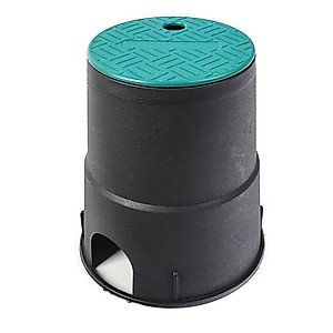 JKPOWER 6 Inch Garden Lawn Underground Valve Box Cap Sprinkler System Watering Cover Valve Box Cover Green + Black app.205x230x160mm/8.07x9.06x6.30in