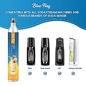 BLUE FLAG 60L Co2 Carbonator Compatible with Sodastream Appliances (Excluding Art, Terra Seltzer Maker), 14.5oz, Set of 3