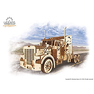 UGEARS Bundle Heavy Boy Truck VM-03 and Trailer for Heavy Boy Truck VM-03 Self-Assembling 3D Wooden Model Models 3-D Wooden Puzzle - Mechanical Heavy Boy Truck VM-03