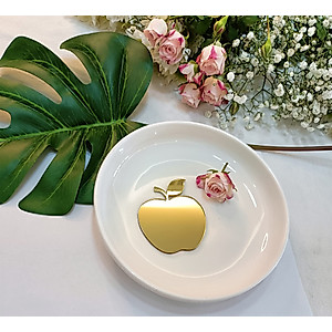 20PCS of Acrylic Place Cards,Wedding Place Cards,Apple Place Names Blanks for Wedding Decor Dinner Party Seating (Gold Mirror)