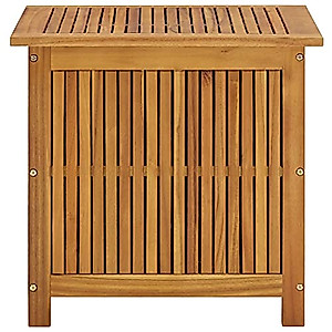 vidaXL Solid Acacia Wood Patio Storage Box Wooden Garden Outdoor Hallway Entryway Storage Blanket Pillow Box Furniture 23.6"x19.7"x22.8"
