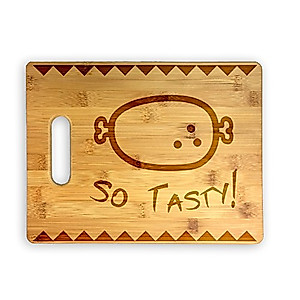 So Tasty Meat! Cute Funny Laser Engraved Bamboo Cutting Board - Video Game, Iconic, Wedding, Housewarming, Anniversary, Birthday, Gift (Horizontal)