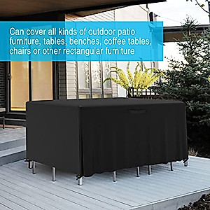 Kingling Patio Furniture Covers, Outdoor Furniture Cover Waterproof Rectangle Outdoor Table Cover Patio Covers for Outdoor Sectional Cover (137'' X76'' X28'')