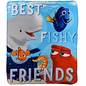 S.L. Home Fashions Finding Dory True Blue Friends Character Lightweight Fleece Throw Blanket
