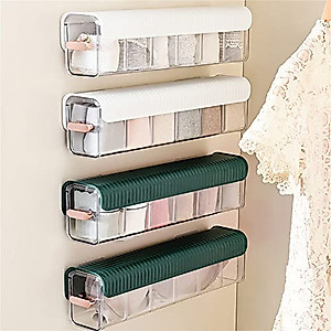 2 Pcs Wall Mounted Expansion Storage Box, 2022 New Punch Free Multifunctional Storage Box, Premium 3 in 1 Underwear Storage Box Hanging Organizers for Cosmetics Stationery Sundries (White+Green)