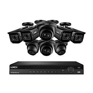 Lorex NC4K4FMV-1644BDB 16-Channel Smart 30 FPS 4K Lorex Nocturnal 4TB NVR System with 4X Listen-in Audio IP Dome Cameras (LNE9242B) & 4X Motorized Varifocal IP Bullet Cameras (LNB9282B)