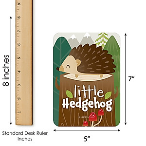 Big Dot of Happiness Forest Hedgehogs - Picture Bingo Cards and Markers - Woodland Birthday Party Bingo Game - Set of 18