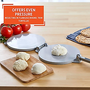 IMUSA USA 8-in. Aluminum Tortilla Press, 8 Inch, Silver