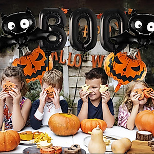 BACOKEY 7Pcs Halloween Balloons, Halloween Boo Bat Pumpkin Foil Mylar Balloons for Halloween Party Decorations