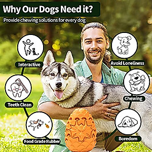 LPHSNR Premium Dog Toys for Aggressive Chewer Large Breed, Indestructible Tough Dog Chew Toys for Large Medium Dogs,Durable Dog Puzzle Toys Dragon Dinosaur Egg Design