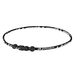 Phiten Titanium Classic Necklace - Sports Necklace with Aqua-Titanium Technology for Neck and Shoulder Tension - Elastomer Core with Micro Titanium Spheres - Black, 22 Inch