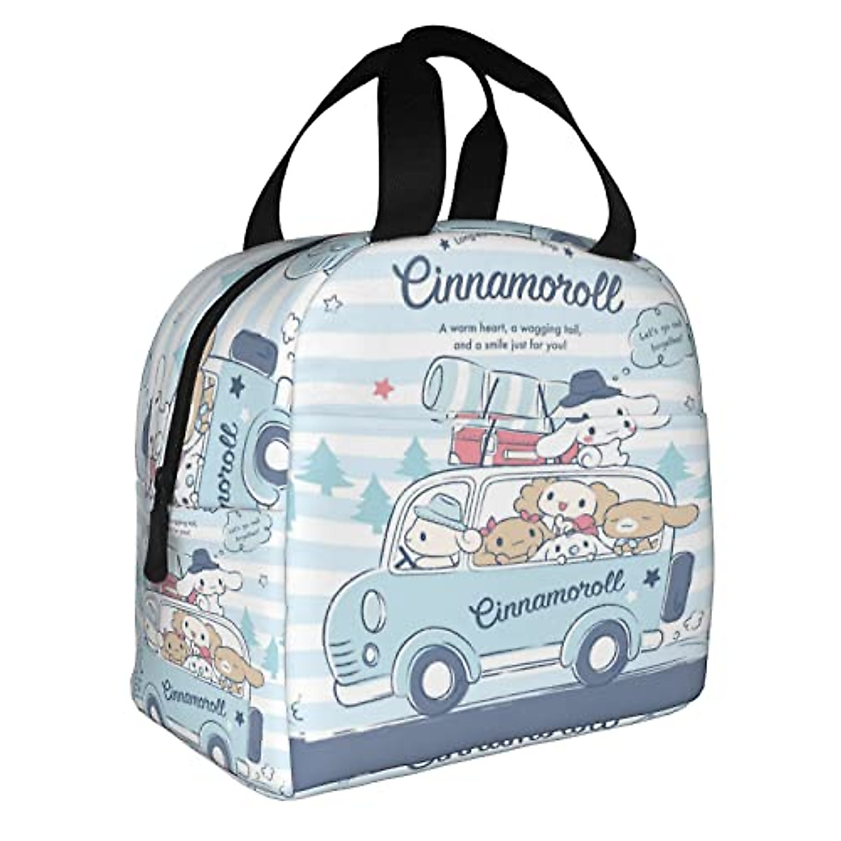 BAMUTECH Insulated Lunch Box Lunch Bags - Portable & Spacious Reusable Adults Tote Bag For Women,Men,Boys,Girls, Blue, 8.5in x 8in x 5in