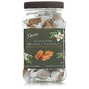 Taras All Natural Gourmet Original Vanilla Caramel: Small Batch, Creamy & Individually Wrapped - Original Vanilla, 20 Oz