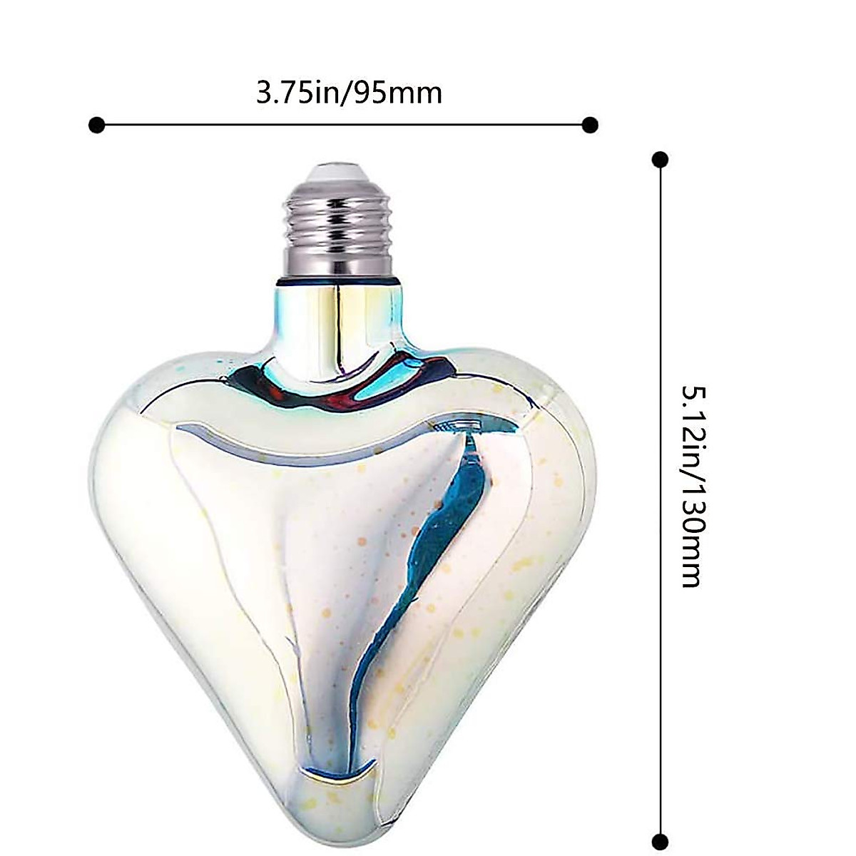 AMZSTAR 3D Firework Bulb Starry Light Bulb E27 AC 85-220V 4.5W Heart Bulb Warm White Light for Valentine's Day Decoration Bar Glass LED Lamp (Love Shape)