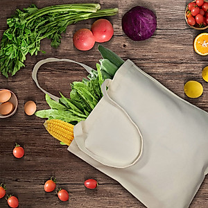 E&EY Canvas Tote Bag Blank Reusable Bag for Shopping DIY Crafts Book School Promotion (1 Pack)