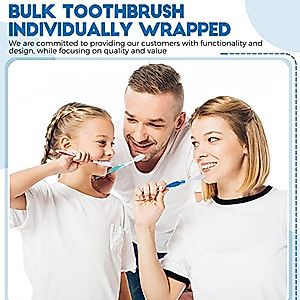 150 Pieces Individually Wrapped Toothbrushes Manual Disposable Travel Toothbrush Medium Soft Bristle Tooth Brush Travel Toothbrush Bulk Toothbrushes for Hotel, Guest, Adults, Kids, Multi Color