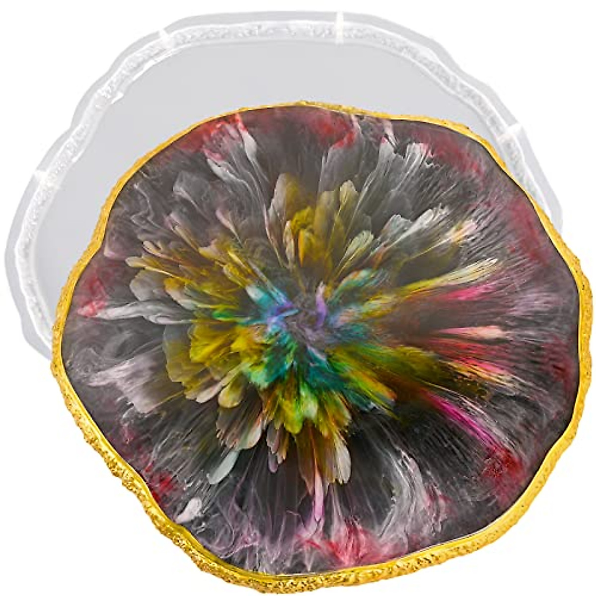 Actvty Resin Tray Molds, Round Tray Molds for Epoxy Resin, Large Silicone Tray Mold for Resin Casting, DIY Resin Crafts, Jewelry Tray, Home Decoration