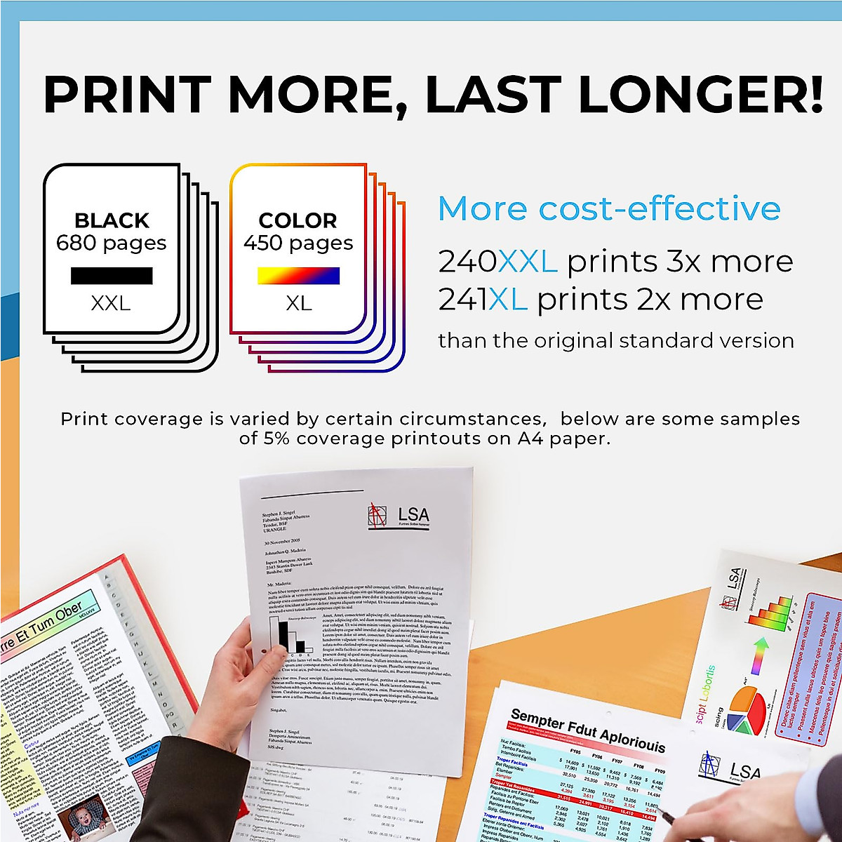 Penguin 240XL 241XL Ink Cartridges for Canon Printers PIXMA MG3620 3600 TS5120 MG3520 MX472 MX452 MX470 MG2220 Remanufactured High Yield 240 241 XL Black/Color Combo Pack