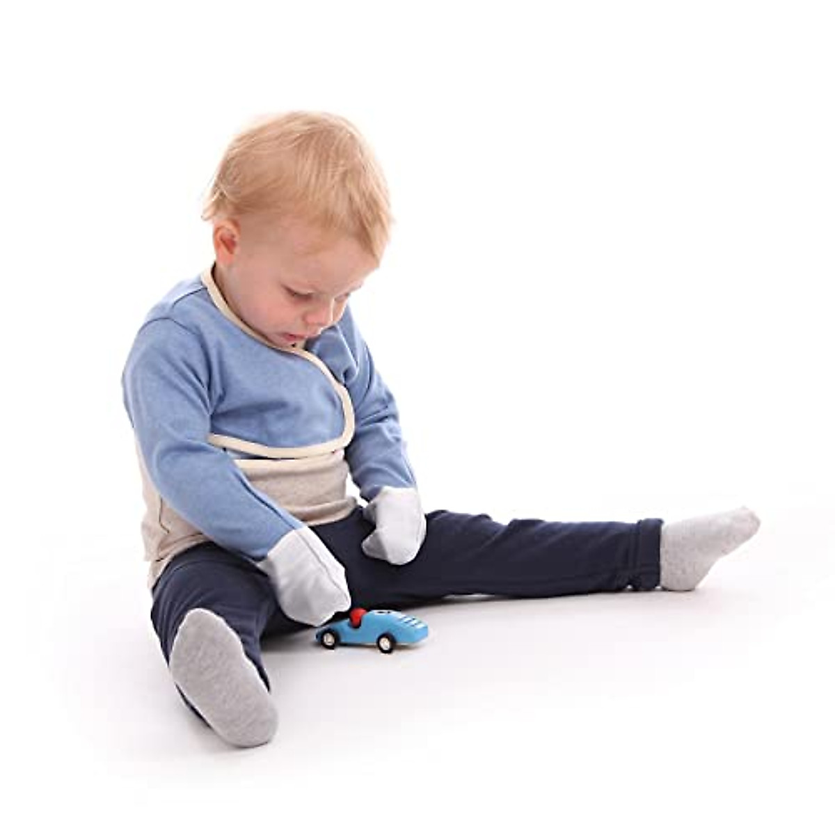 ScratchSleeves | Stay-on Scratch Mitts for Children| Cross-Over | Grey | 3-4 Years