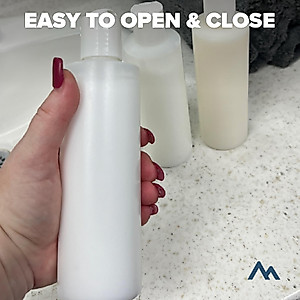 Pinnacle Mercantile Easy Squeeze Plastic Bottles with Disc Flip Cap/Lid 4 oz Set of 8 Empty