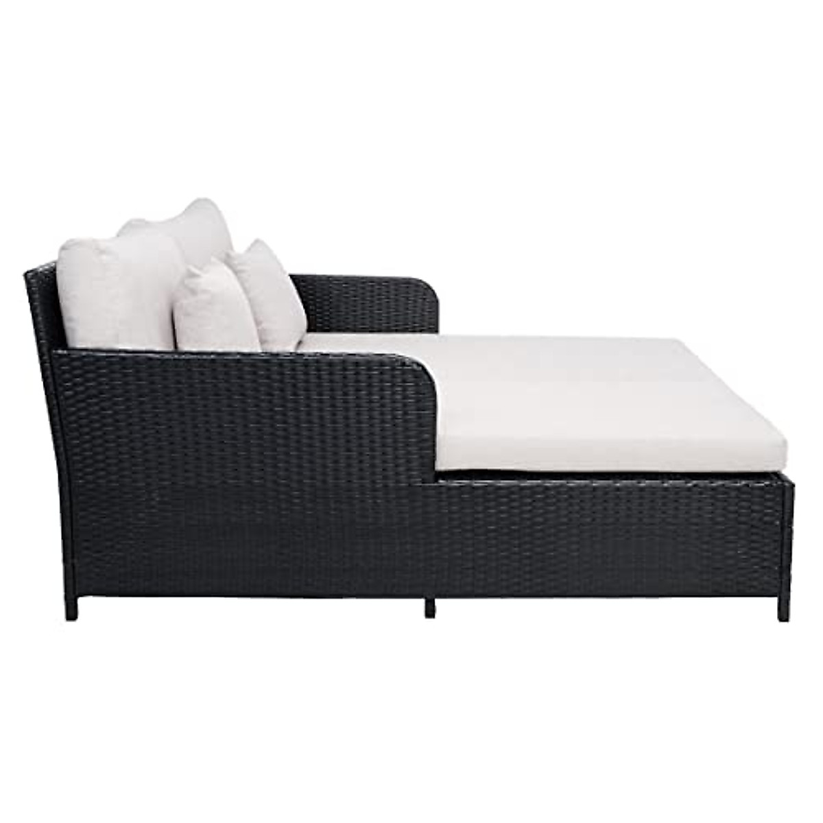 Safavieh Outdoor Collection PAT7500 Daybed, Black/Light Grey