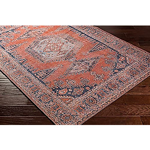 Mark&Day Washable Area Rugs, 5x7 Mackey Traditional Burnt Orange Area Rug, Orange/Beige Carpet for Living Room, Bedroom or Kitchen (5'3" x 7'3", Machine Washable)