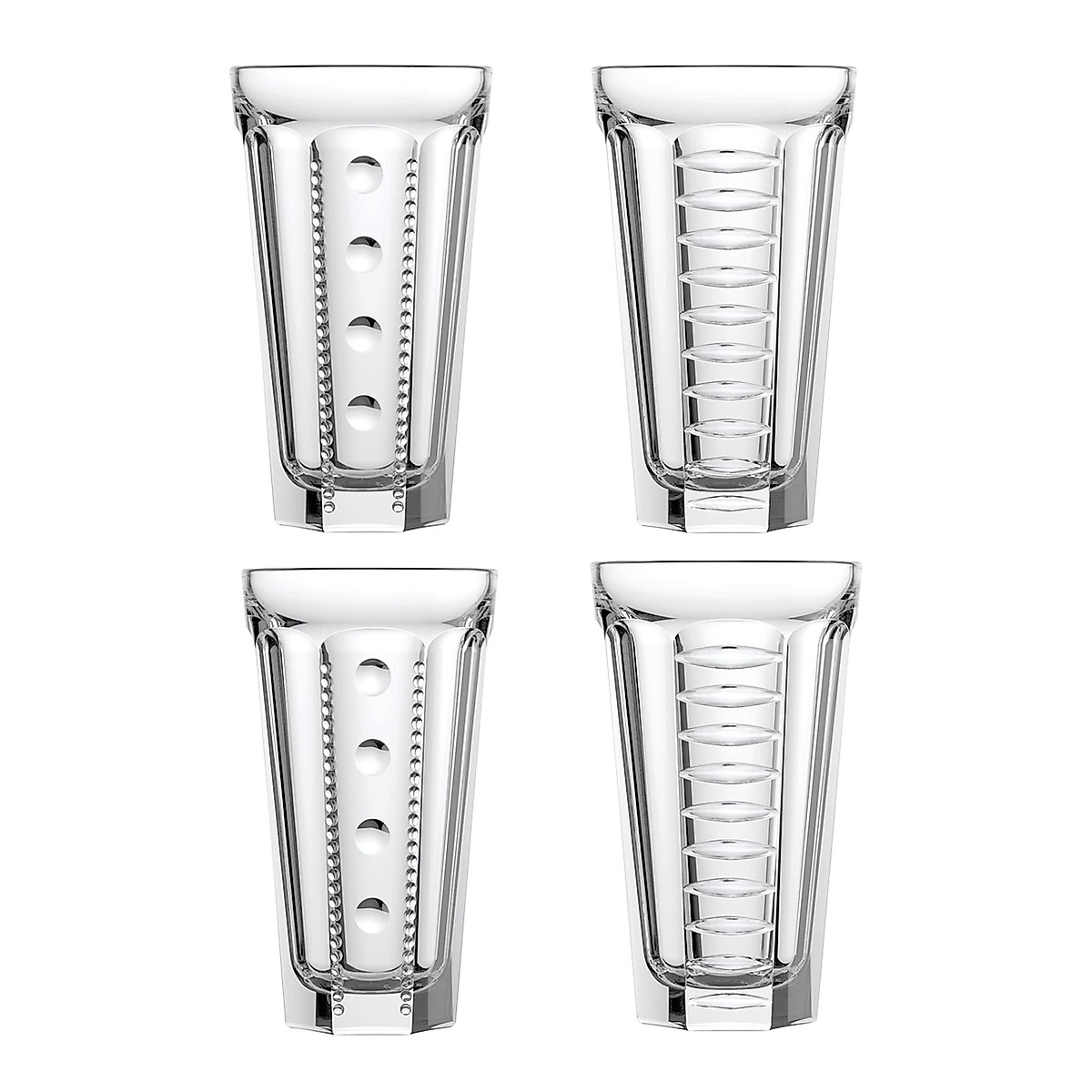 La Rochere Set of 4, Saga King 12 oz Drinking, Double Old Fashion, Iced Tea Glass, 4 Count (Pack of 1), Clear