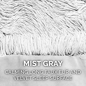 Furhaven Waterproof Throw Blanket for Dogs & Indoor Cats, Washable - Shaggy Plush Calming Long Faux Fur & Velvet Dog Blanket - Mist Gray, Extra Large/XL