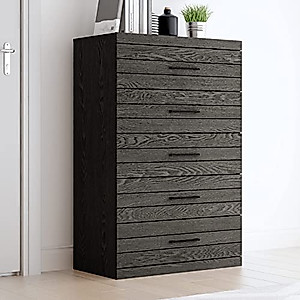 Galano Hamsper 5 Drawer Dresser - Chest of Drawers for Bedroom - Clothes Storage - Drawer and Closet Organizer - Drawer Glides - Easy Assembly - Dark Grey Oak