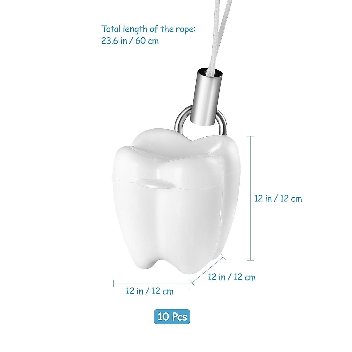 OUNONA 10pcs Baby Tooth Save Box Baby Child Tooth Keepsake Holder Organizer (White)