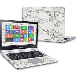 Mightyskins Skin Compatible with Samsung Notebook 7 Spin 13.3" (2016) Wrap Cover Sticker Skins White Marble