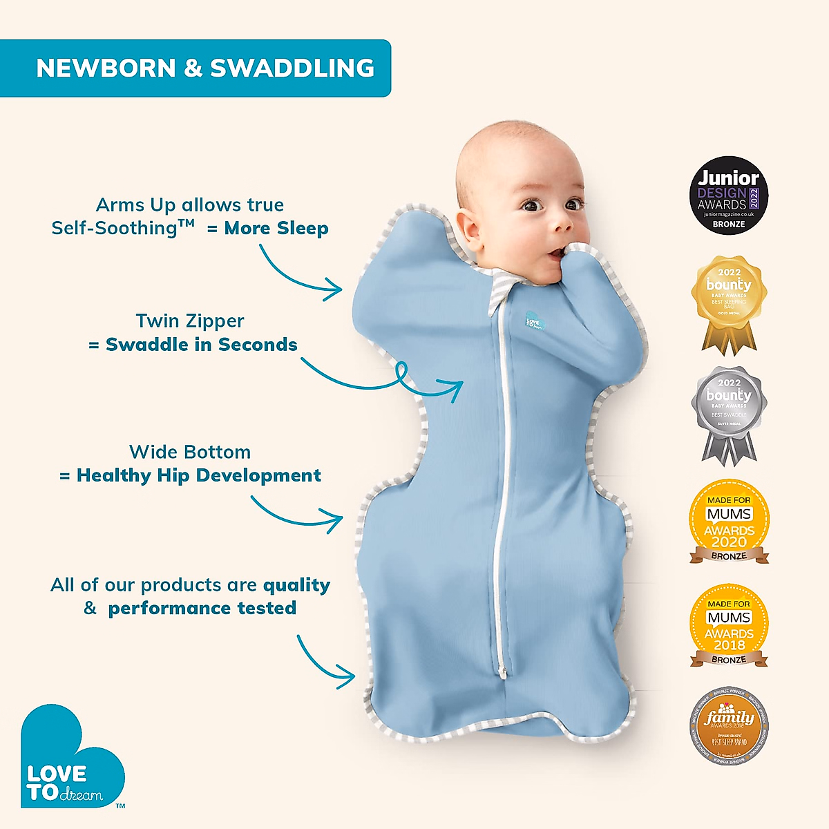 Love to Dream Swaddle, Baby Sleep Sack, Swaddle Up Self-Soothing Swaddles for Newborns, Snug Fit Helps Calm Startle Reflex, Lite 0.2 Tog Sleep Sack, 13-19 lbs, Olive